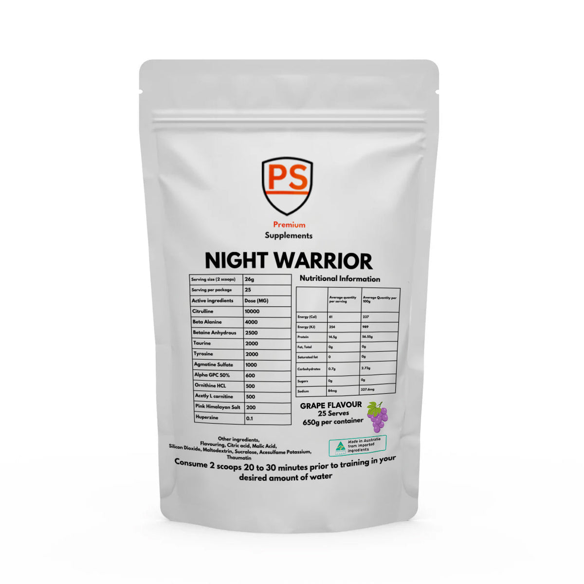 Night warrior Caffeine-free Pre-workout – Premiumsupps